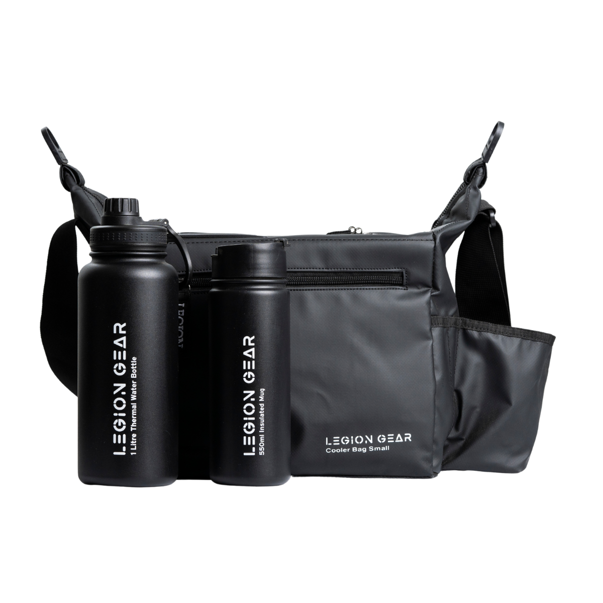 Legion Gear Insulated Cooler Bag & Bottle Bundle - Black